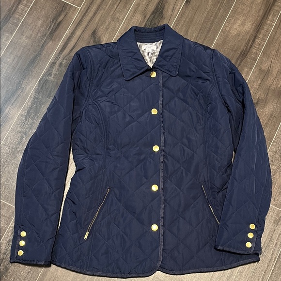 crown & ivy | Jackets & Coats | Crown Ivy Navy Quilted Puffer Jacket ...